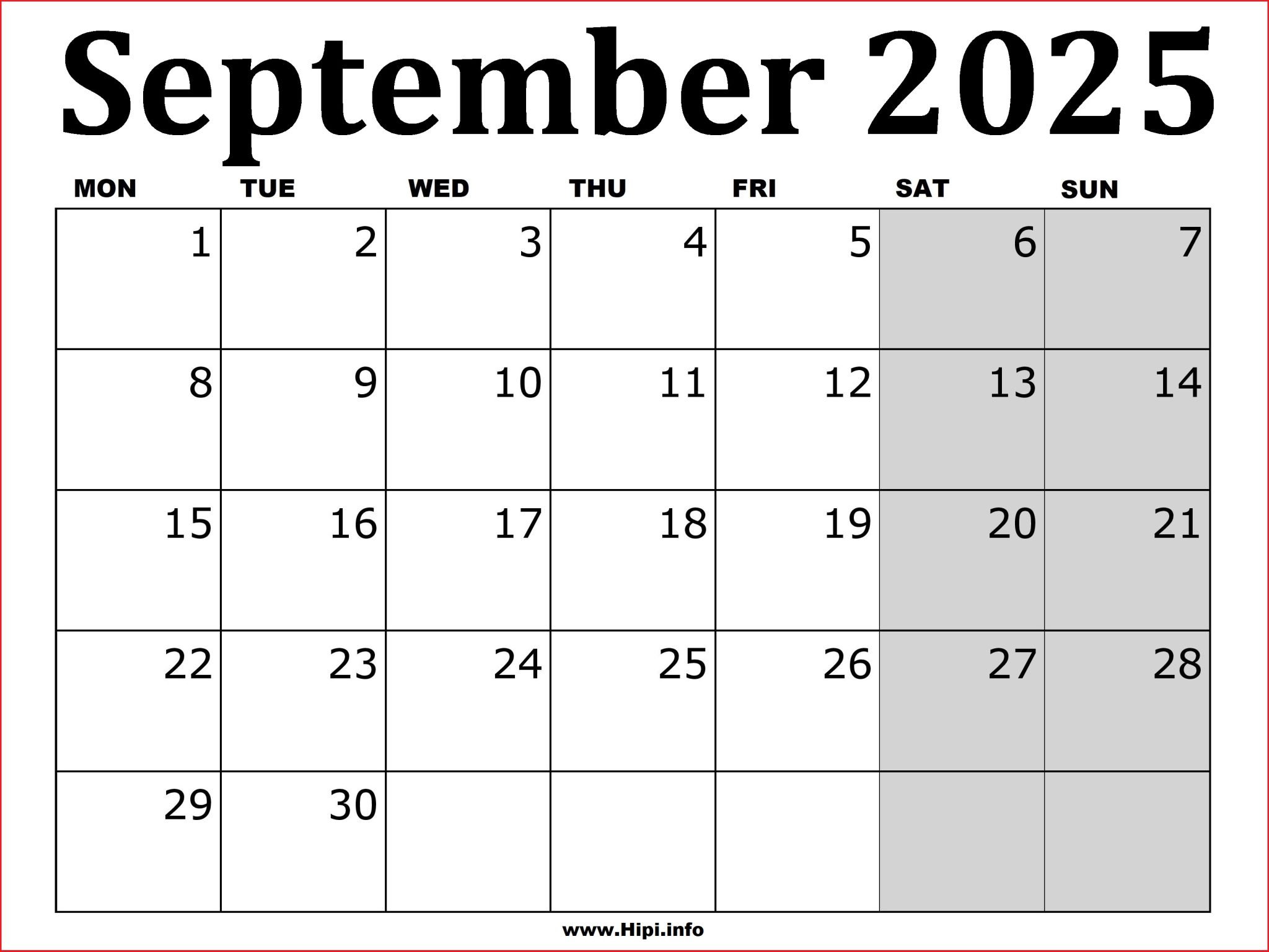 September 2025 UK Calendar Printable - Hipi.info