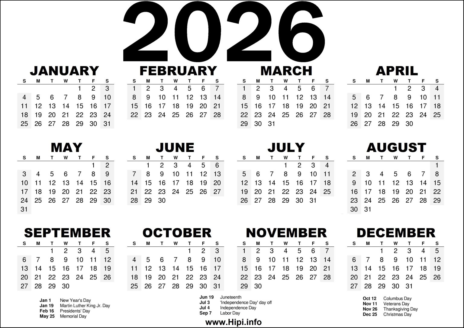 (Two Year) 2026 & 2027 Free Calendar Printable - Hipi.info